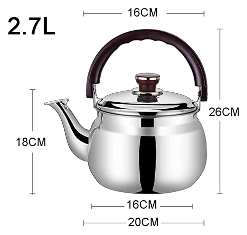 XENITE Classic Kettle Stove Top Whistling Kettle Whistling Kettle Large Capacity Anti-Scalding Handle Thick Stainless Steel Suitable for Various Stoves Camping Kettle Teapots