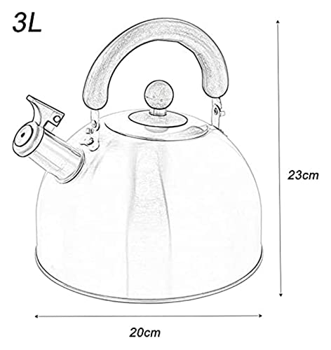 XENITE Classic Kettle Whistling Kettle for Gas Hob Stainless Steel Whistle Teapot for Stove Large-Capacity Teapot for Kettle Kitchen Ergonomic Heat-Resistant Handle Induction Hob Kettle Teapots (Colo