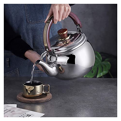 XENITE Classic Kettle Stove Top Whistling Kettle Silver Camping Teapot Anti-Scalding Handle Whistling Kettle Thick Stainless Steel Kettles Suitable for Various Stoves Camping Kettle Teapots (Color :