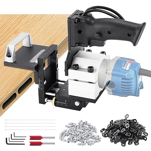 Mortising Jig 2 in 1 Invisible Fastener Slotting Bracket Mortise and Tenon Jig for Router Woodworking Slotting Locator Wood Router Base for Woodworking Furniture Splicing