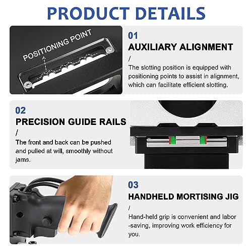 Mortising Jig 2 in 1 Invisible Fastener Slotting Bracket Mortise and Tenon Jig for Router Woodworking Slotting Locator Wood Router Base for Woodworking Furniture Splicing