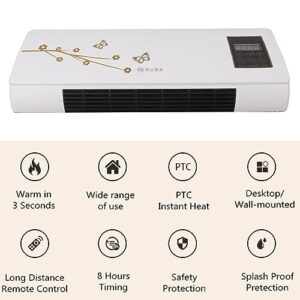 Mini Air Conditioner, Cooling Heating Wall Hanging Air Conditioner with Digital Display Remote Control for Bathroom Bedroom