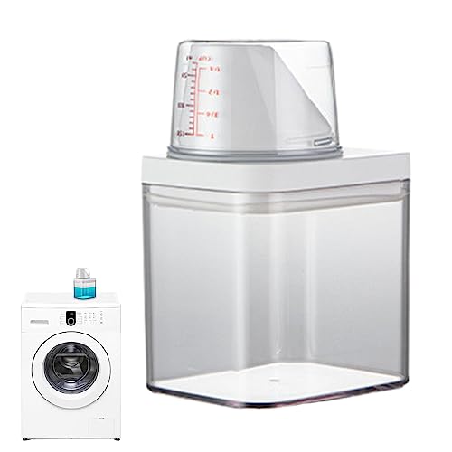 Laundry Detergent Container, Laundry Powder Container Dispenser, Clear Laundry Powder Bin, Scent Beads Washing Powder Bottle Clear Container, Large Capacity Laundry Box for Laundry Room