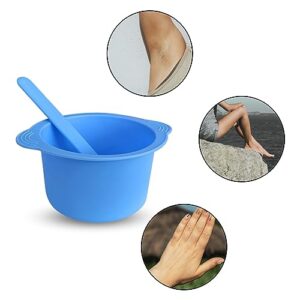 Silicone Wax Bowl For Hair Removal, Replacement Silicone Wax Liner for Wax Warmer Non-Stick Wax Pot with Wax Spatula Sticks(blue)