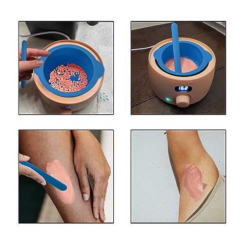 Silicone Wax Bowl For Hair Removal, Replacement Silicone Wax Liner for Wax Warmer Non-Stick Wax Pot with Wax Spatula Sticks(blue)