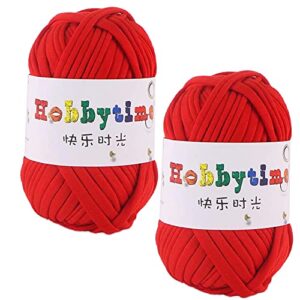 t-shirt yarn for crocheting beginners solid color knitting crochet yarn super bulky t-shirt yarn for crocheting bags blankets cushion stuffed animals diy handmade projects, 100g x 2 balls