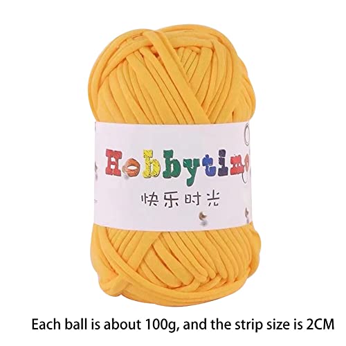 T-Shirt Yarn for Crocheting Beginners Solid Color Knitting Crochet Yarn Super Bulky T-Shirt Yarn for Crocheting Bags Blankets Cushion Stuffed Animals DIY Handmade Projects, 100g x 2 Balls