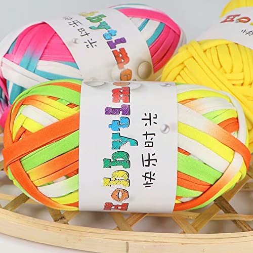 T-Shirt Yarn for Crocheting Beginners Solid Color Knitting Crochet Yarn Super Bulky T-Shirt Yarn for Crocheting Bags Blankets Cushion Stuffed Animals DIY Handmade Projects, 100g x 2 Balls