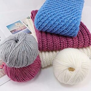 50g x 2 Balls Cotton Acrylic Yarn for Knitting & Crocheting, Soft Medium Thick Skeins Cotton Yarn for Knitting Clothes Hats Sweaters Dolls