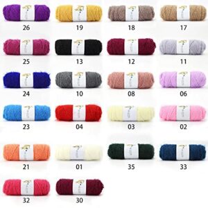 3 Balls Wool Yarn for Knitting - Soft Fluffy Crochet Wool Yarn Lightweight Knitting Wool Yarn for DIY Knitting Crafts Hats Sweater Scarf, 75g/Ball