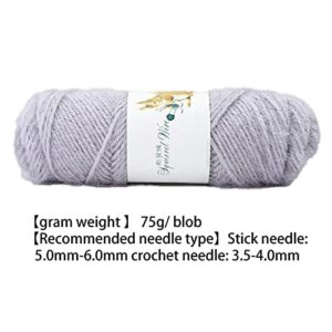 3 Balls Wool Yarn for Knitting - Soft Fluffy Crochet Wool Yarn Lightweight Knitting Wool Yarn for DIY Knitting Crafts Hats Sweater Scarf, 75g/Ball