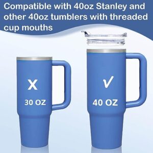 Pagreberya 40 oz Tumbler Lid Replacement - Compatible with 40 oz Stanley Cup - Leakproof Screw-In Design Lid for Threaded Mouth Cup - Measure First for Other Brands (40 oz, 2 Pack)