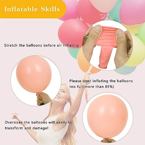 Pink and Orange Balloon Arch Kit, 115 PCS Pink Orange Balloon Arch Pastel Pink Orange Metallic Gold Party Balloons For Baby Shower Birthday Wedding Rainbow Encanto Party Decorations