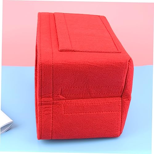 Cabilock Liner Bag Diapers Red Felt Cosmetic Bag Multip-pockets Cosmetic Bag Foldable Storage Bag Felt Storage Bag