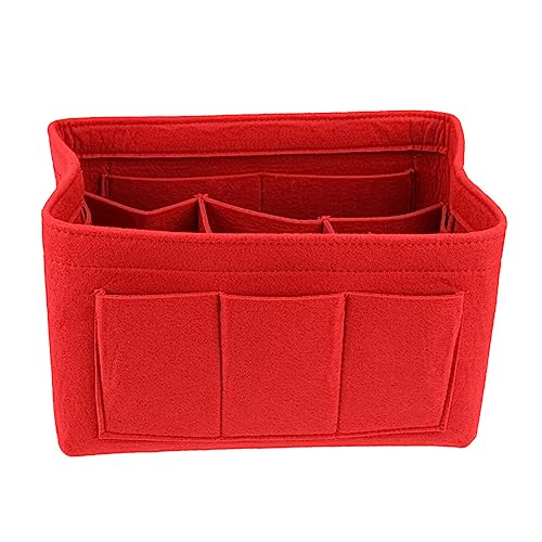 Cabilock Liner Bag Diapers Red Felt Cosmetic Bag Multip-pockets Cosmetic Bag Foldable Storage Bag Felt Storage Bag