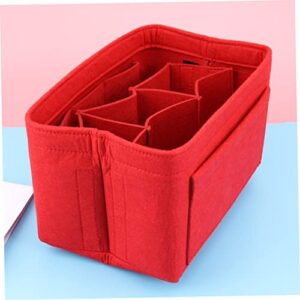 Cabilock Liner Bag Diapers Red Felt Cosmetic Bag Multip-pockets Cosmetic Bag Foldable Storage Bag Felt Storage Bag