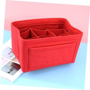 Cabilock Liner Bag Diapers Red Felt Cosmetic Bag Multip-pockets Cosmetic Bag Foldable Storage Bag Felt Storage Bag