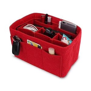 Cabilock Liner Bag Diapers Red Felt Cosmetic Bag Multip-pockets Cosmetic Bag Foldable Storage Bag Felt Storage Bag