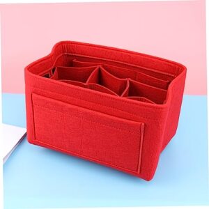 Cabilock Liner Bag Diapers Red Felt Cosmetic Bag Multip-pockets Cosmetic Bag Foldable Storage Bag Felt Storage Bag