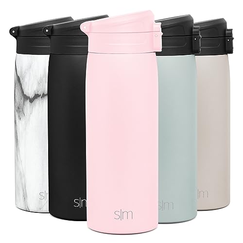 Simple Modern Insulated Thermos Travel Coffee Mug with Snap Flip Lid | Leakproof Reusable Stainless Steel Tumbler Cup | Gifts for Women Men Him Her | Kona Collection | 16oz | Blush