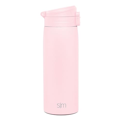 Simple Modern Insulated Thermos Travel Coffee Mug with Snap Flip Lid | Leakproof Reusable Stainless Steel Tumbler Cup | Gifts for Women Men Him Her | Kona Collection | 16oz | Blush