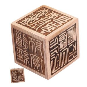 sewacc wooden six sided seal home goods decor desktop decor wooden stamps wooden seal stamp tabletop chinese seal decorative buddha sturdy buddha stamp reusable buddha stamp chinese stamp