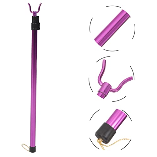 Cabilock 3pcs Telescopic Clothes Rail Coat Hooks Heavy Duty Telescoping Walking Stick Retractable Clothes Line Hotel Clothesline Pole Dorm Room Outdoor Clothesline Stainless Steel Purple