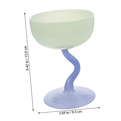 NOLITOY 3pcs Yogurt Fancy Party Sundae Dish Trifle Birthday Champagne Parfait Cereal Salad Wedding Cream Bowls Dessert Pudding Glass Condiment Blue Cup Home Decorative Footed Wine