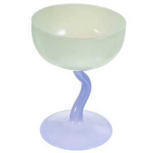 NOLITOY 2pcs Trifle Dish Bowls Home Cereal Glass Frodge Cream Sundae Blue Yogurt Footed Glasses Party Salad Wedding Ice Mousse Mini for Cocktail Parfait Small Glass Ice Cream Cups