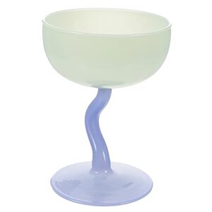 NOLITOY 2pcs Trifle Dish Bowls Home Cereal Glass Frodge Cream Sundae Blue Yogurt Footed Glasses Party Salad Wedding Ice Mousse Mini for Cocktail Parfait Small Glass Ice Cream Cups