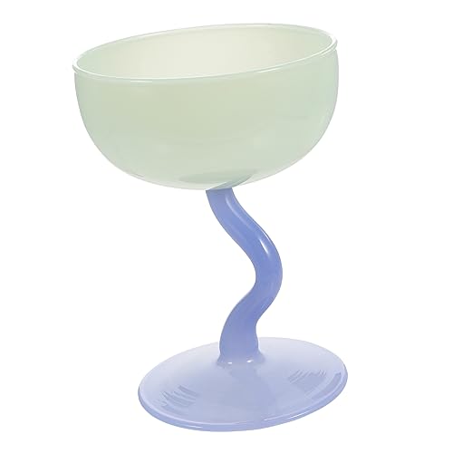 NOLITOY 2pcs Trifle Dish Bowls Home Cereal Glass Frodge Cream Sundae Blue Yogurt Footed Glasses Party Salad Wedding Ice Mousse Mini for Cocktail Parfait Small Glass Ice Cream Cups