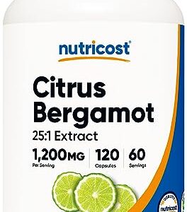 Nutricost Citrus Bergamot Capsules 12,000mg, 120 Capsules - Potent 25:1 Bergamot Extract - 60 Servings, Gluten Free, Vegan Friendly & Non-GMO Supplement