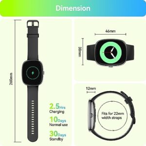 anyloop Smart Watches for Men Women with 24/7 Heart Rate Blood Oxygen Monitor Sleep Tracking, 46mm 1.3oz Step Calorie Counter Fitness Watch Activity Trackers for iOS and Android Phones