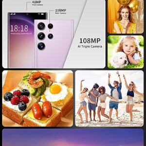 4G Unlocked Cell Phones,6G+256GB Dual Sim Smartphone, C23 Unlocked Mobile Phone with 7.3inch Waterdrop Screen, Android Phone 48+108 MP | 8000mAh | Fingerprint Lock & Face ID | US Version (Pink)