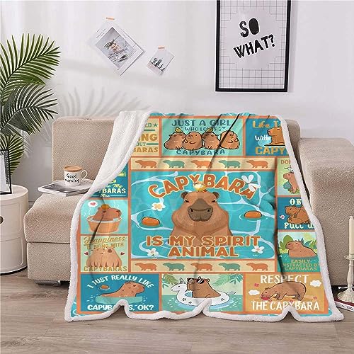 peakman Capybara Blanket Throw,Capybara Gifts Blanket for Boys Girls,Capybara Gifts for Capybara Lovers,Warm Soft Lightweight Cozy Fuzzy Plush Capybara Blanket for Bed Couch Travel 50"x 60"