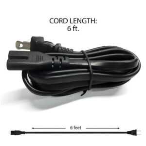 Marg 6Ft AC Power Cord Flat Fig 8 Cable Lead for Brother PE-400D 500 Sewing Machine