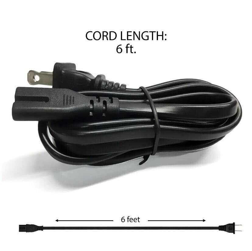 Marg 6Ft AC Power Cord Flat Fig 8 Cable Lead for Brother PE-400D 500 Sewing Machine