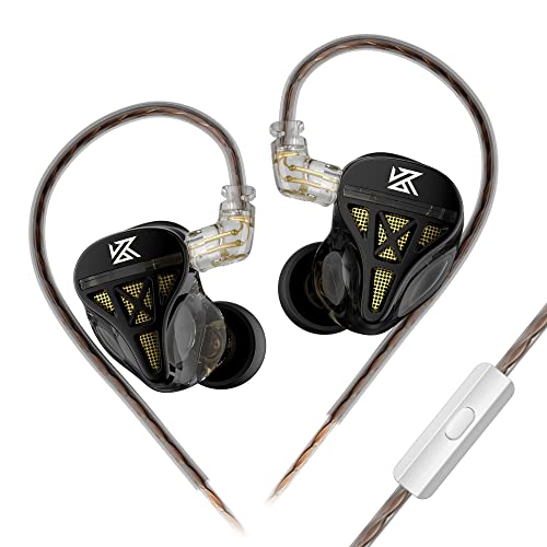 YINYOO KZ DQS in Ear Monitor Headphone, Metal Dynamic HiFi Wired Earbuds Semi-Open IEMS Earphone, Music Travel Sports Game Deep Bass Earphone with Detachable Cables