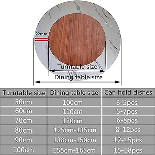 VERDDE 30in 40in 50in Wooden Lazy Susan Turntable Round Rotating Dining Table Serving Tray For Restaurants ，360 Degree Swivel，Heavy Duty，Rustic，oversized (Color : Burgundy, Size : 50 cm (20 in))