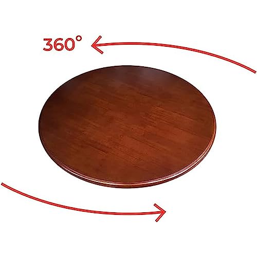 VERDDE 30in 40in 50in Wooden Lazy Susan Turntable Round Rotating Dining Table Serving Tray For Restaurants ，360 Degree Swivel，Heavy Duty，Rustic，oversized (Color : Burgundy, Size : 50 cm (20 in))