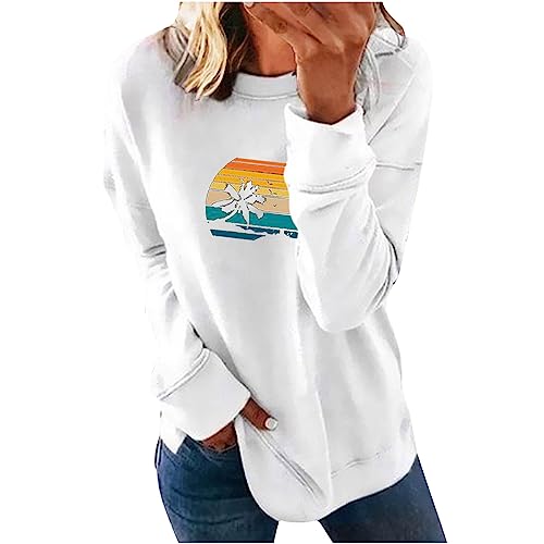 LAWOR Cropped Sweatshirt 2023 Fall Sudadera en forma de corazón mujer Patrón de libélula Impresión Jersey manga larga Sudadera Cuello redondo Otoño V4-White X-Large