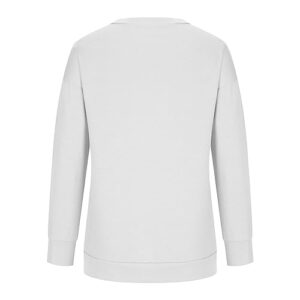 LAWOR Cropped Sweatshirt 2023 Fall Sudadera en forma de corazón mujer Patrón de libélula Impresión Jersey manga larga Sudadera Cuello redondo Otoño V4-White X-Large