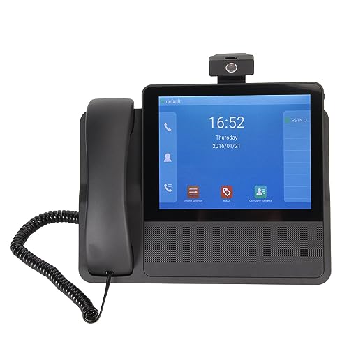 Smart Video IP Phone for Android, WiFiBluetooth VoIP Landline Telephone with 8inch 1024x768 IPS Touch Screen, 2MP Camera Video HD Call for Business Home Desktop