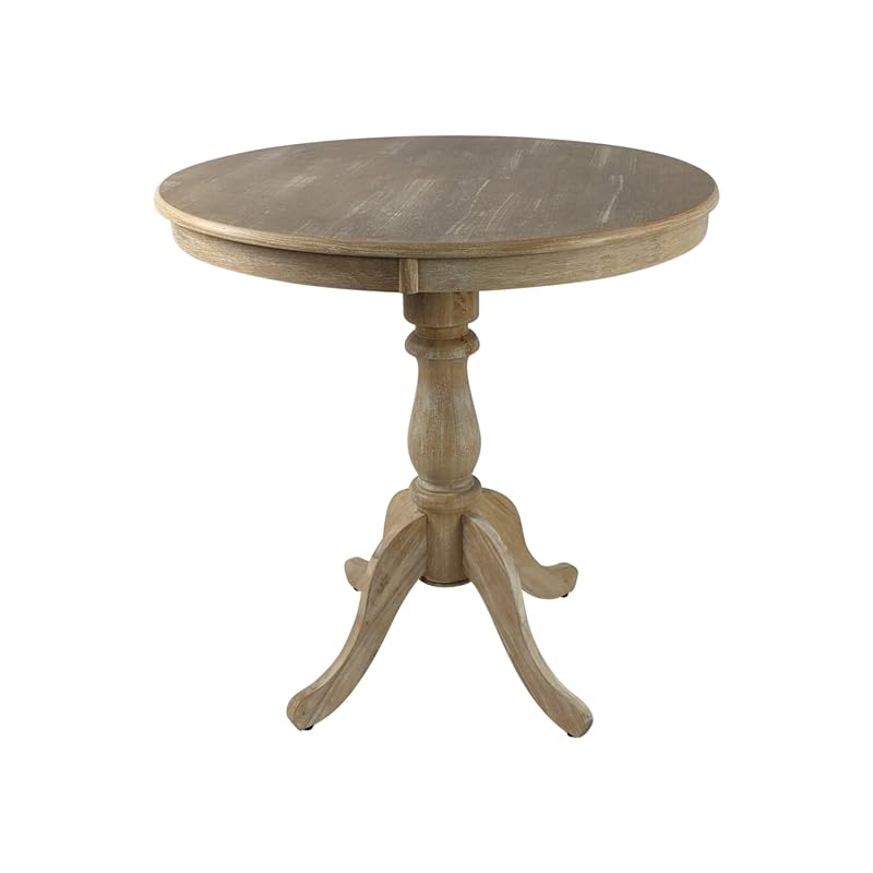 Carolina Classic Fairview 36" Round Pedestal Bar Table in Natural Driftwood