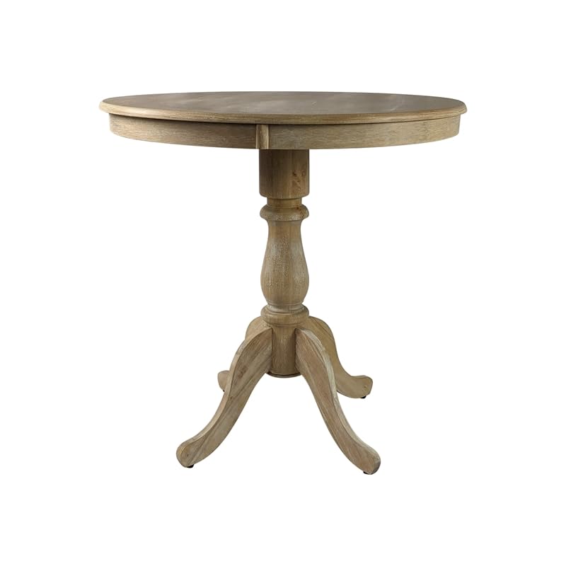 Carolina Classic Fairview 36" Round Pedestal Bar Table in Natural Driftwood