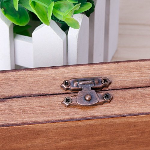 Ankexin Retro Uppercase Letter Stamps Set of 10 with Wooden Storage Box DIY for Postcard Greeting Card Making