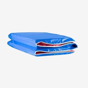 CASE-12 Pack KinderMat, 1" Thick, 4-Section Rest Mat, 45" x 19" x 1", Red/Blue with Grey BINDING-Case-12-500110