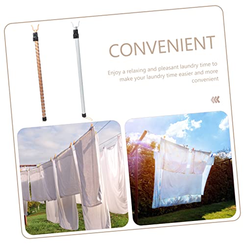 Cabilock 10 Pcs Pull up Bar Outdoor Blinds Curtains Outdoor Clothing Toilet Paper Holder Retractable Clothesline Prop Telescoping Garment Retractable Clothesline Rods Clothes Fork Pole CD