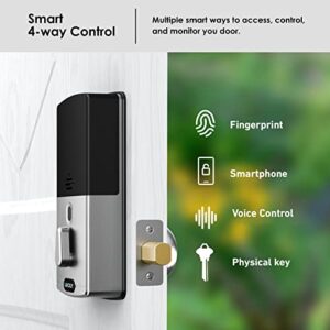 Lockly Access Touch Pro - Compact Smart Wi-Fi Lock with Fingerprint Access, App Control, Voice Control, Auto Lock -PGD7YWSN