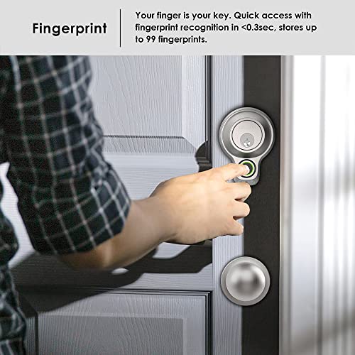 Lockly Access Touch Pro - Compact Smart Wi-Fi Lock with Fingerprint Access, App Control, Voice Control, Auto Lock -PGD7YWSN